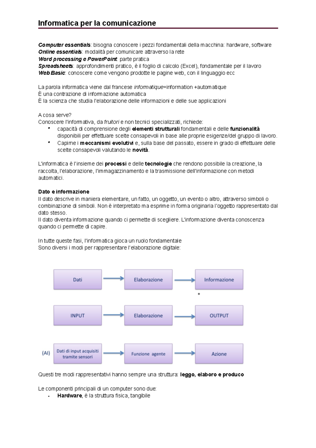 Informatica per la comunicazione - Informatica per la comunicazione ...