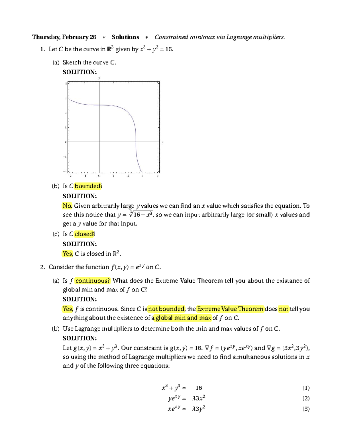 Worksheet 100418 sol - Thursday, February 26 ∗ Solutions ∗ Constrained ...