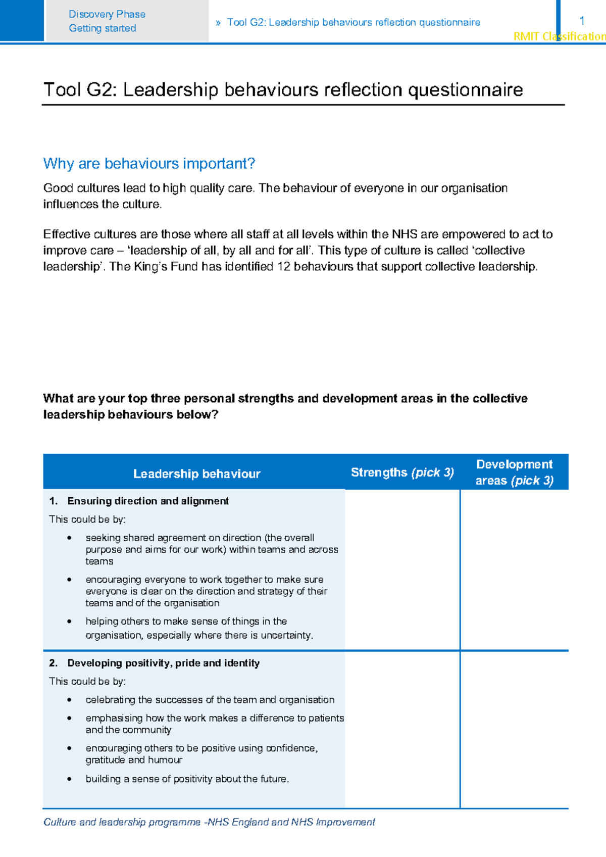 Leadership style - » Tool G2: Leadership behaviours reflection ...