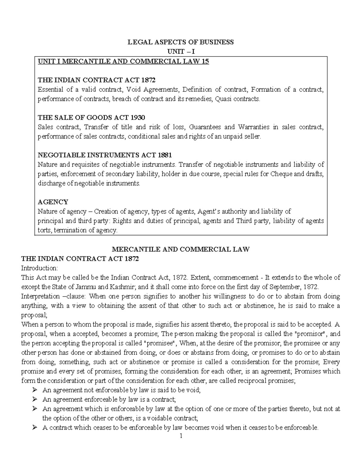 406567369 MBA legal aspect of business full notes - LEGAL ASPECTS OF ...