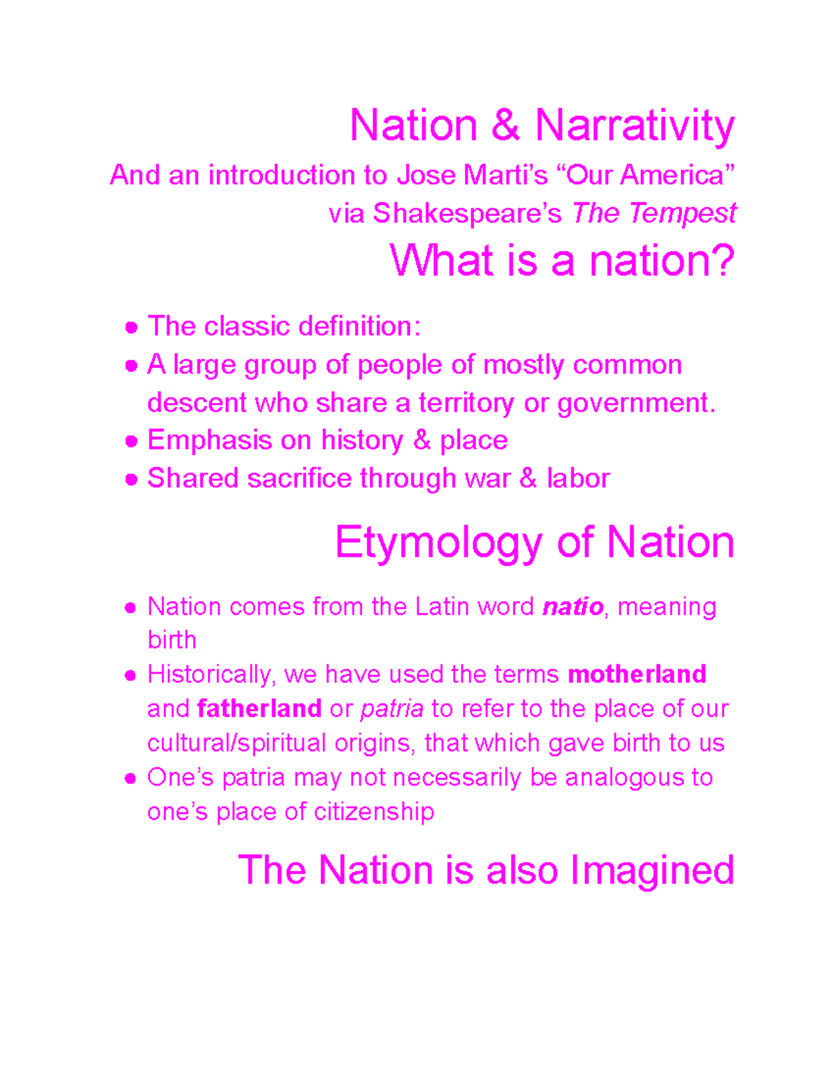 Nation Narrativity - Nation & Narrativity And an introduction to Jose ...