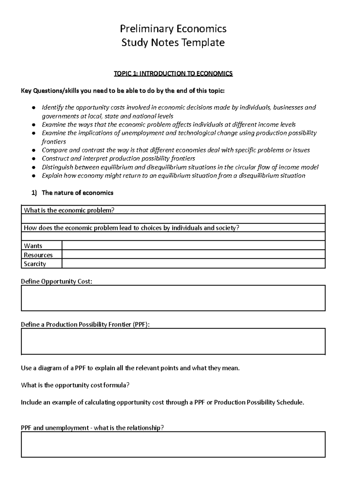 Preliminary Economics Study Template - Preliminary Economics Study ...
