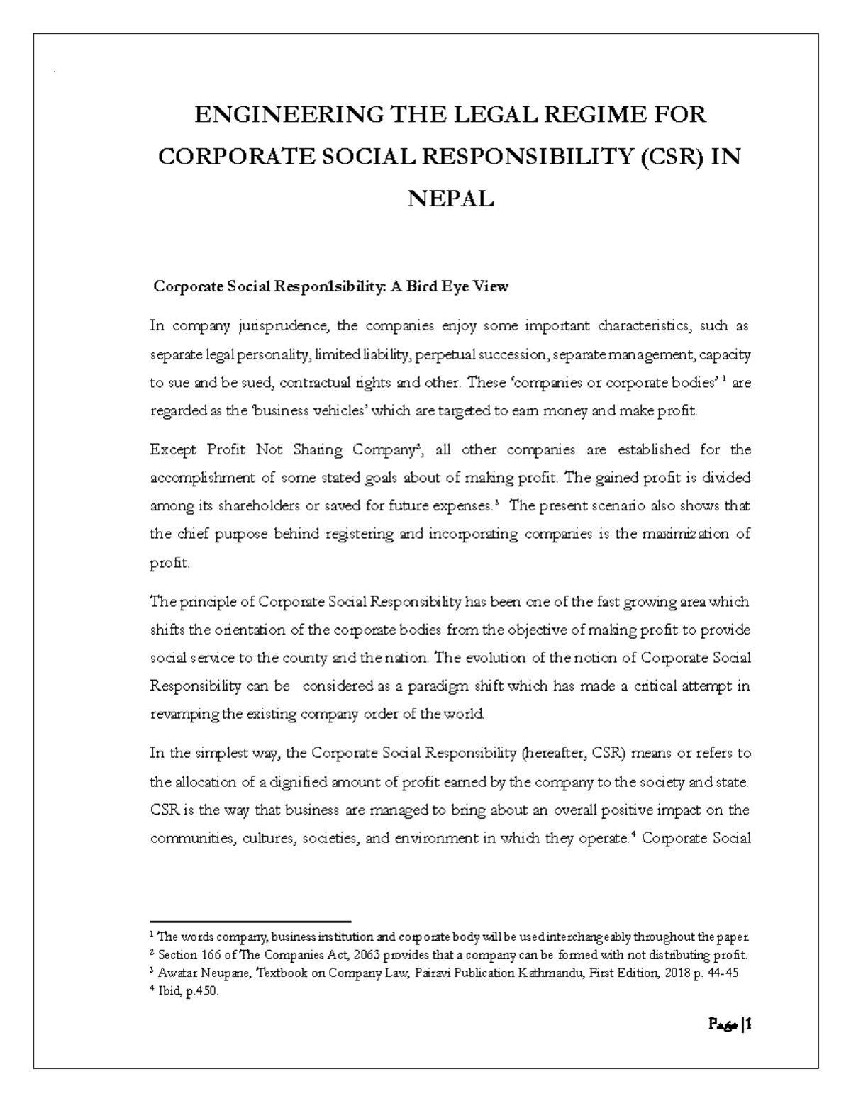 Engineering the Legal Regime for Corpjorate Social Responsibility Term ...
