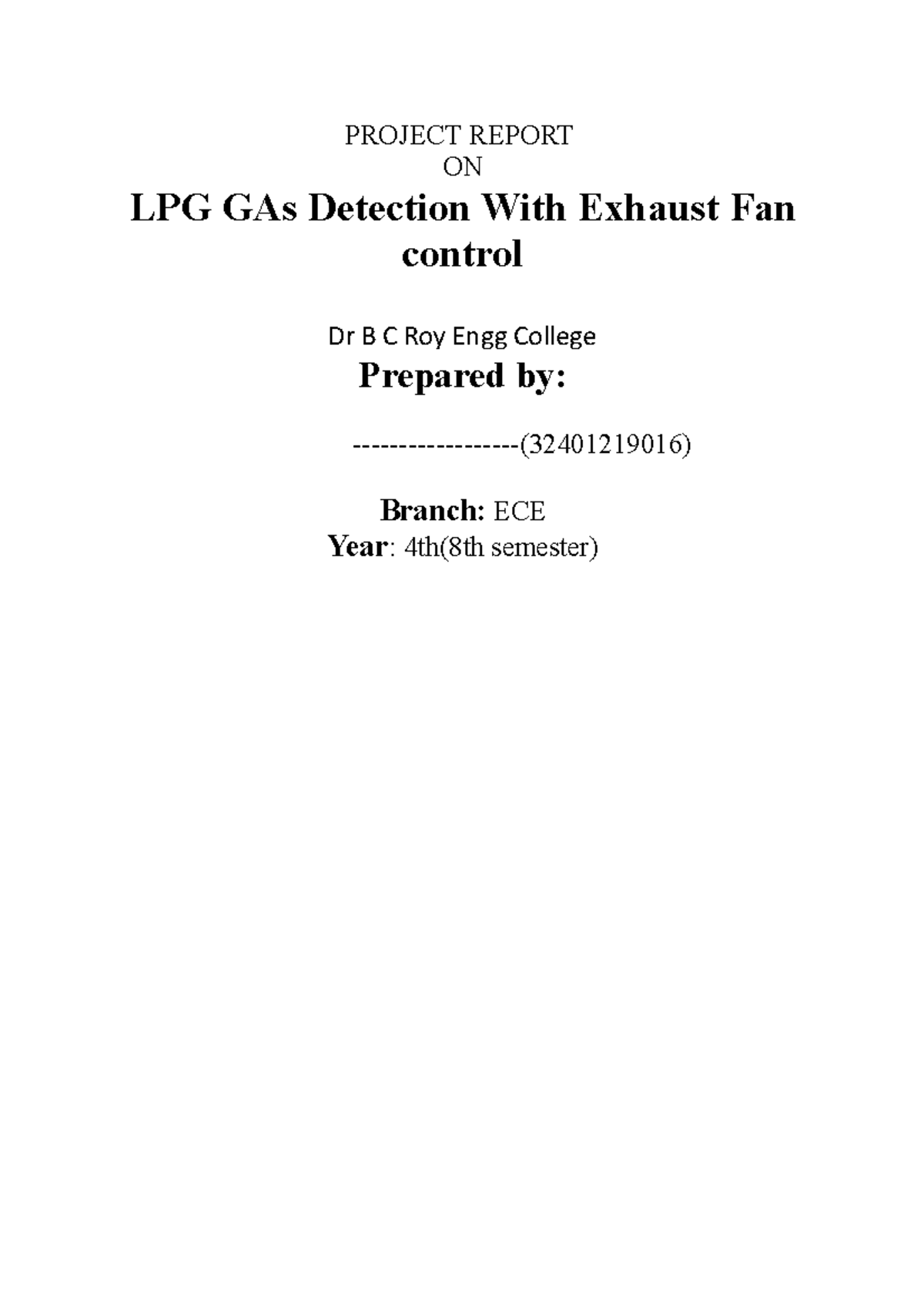 LPG GAS Detector Using Arduino - PROJECT REPORT ON LPG GAs Detection ...
