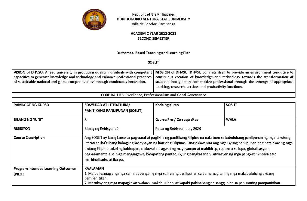 guidelines for 2nd year - Republic of the Philippines DON HONORIO ...