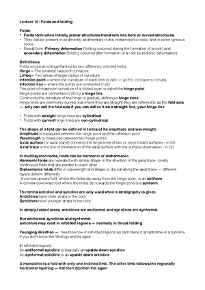 Lecture 8 - structural geology notes - Lecture 8: Sterionets ...