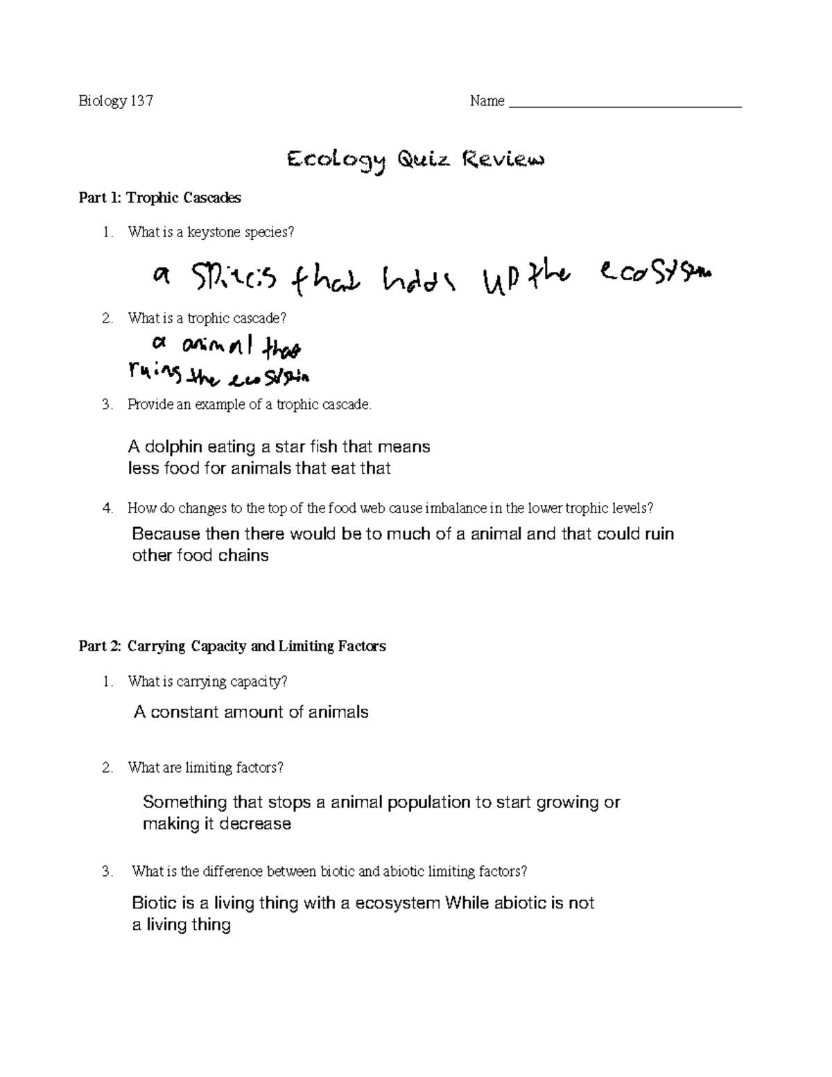 Ecology Quiz Review - https://www.studocu.com/en-us/s/sell/14166 ...