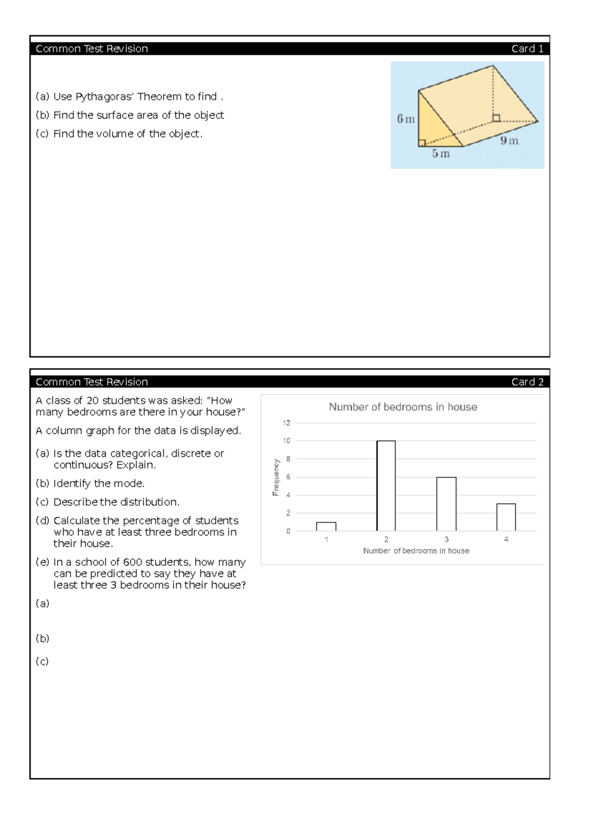Y09 - Common Test - Revision 2 [2023] - Common Test Revision Card 1 (a ...