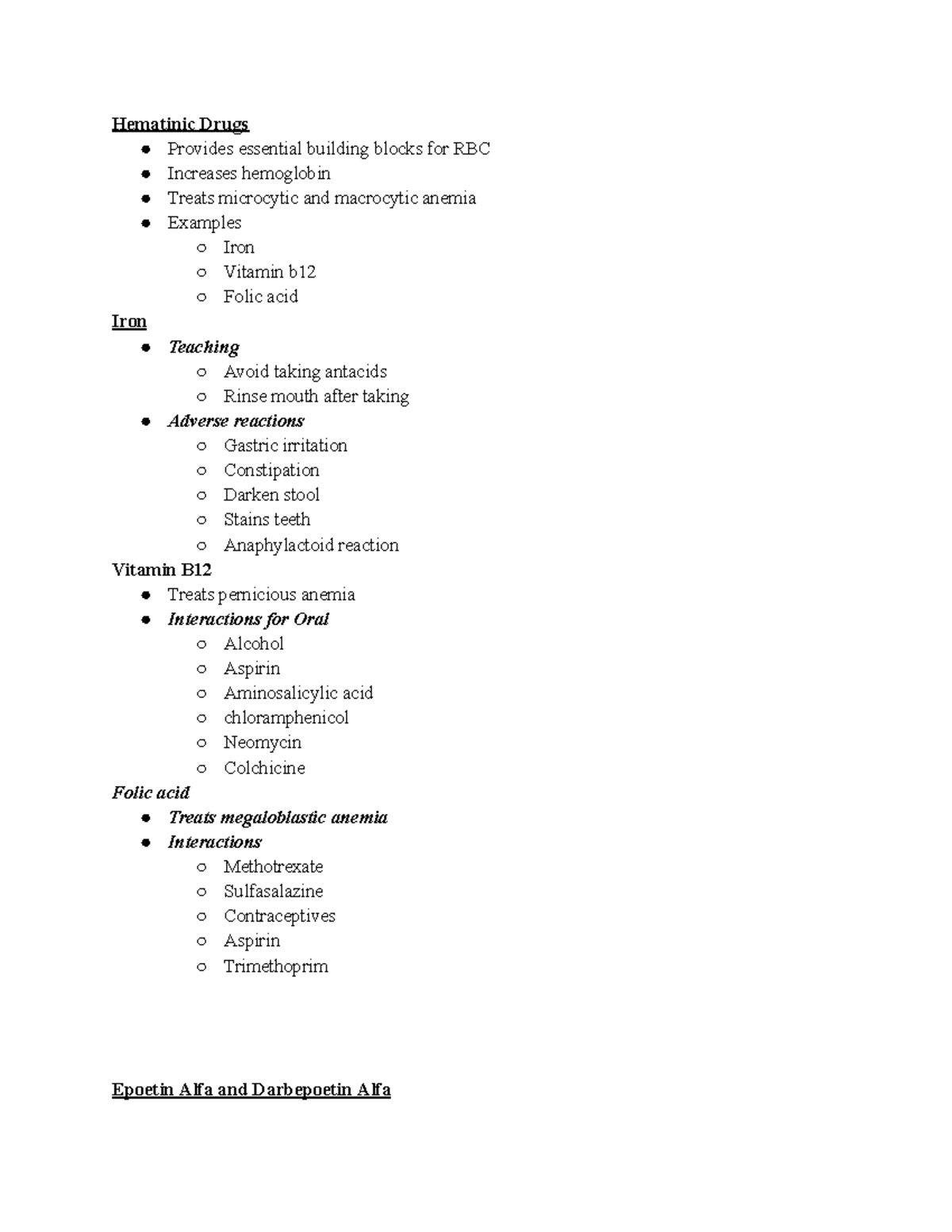 Hema Drugs - Hematinic Drugs Provides essential building blocks for RBC ...