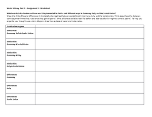 WH2-Assign 1 Worksheet - World History, Part 2 – Assignment 1 ...