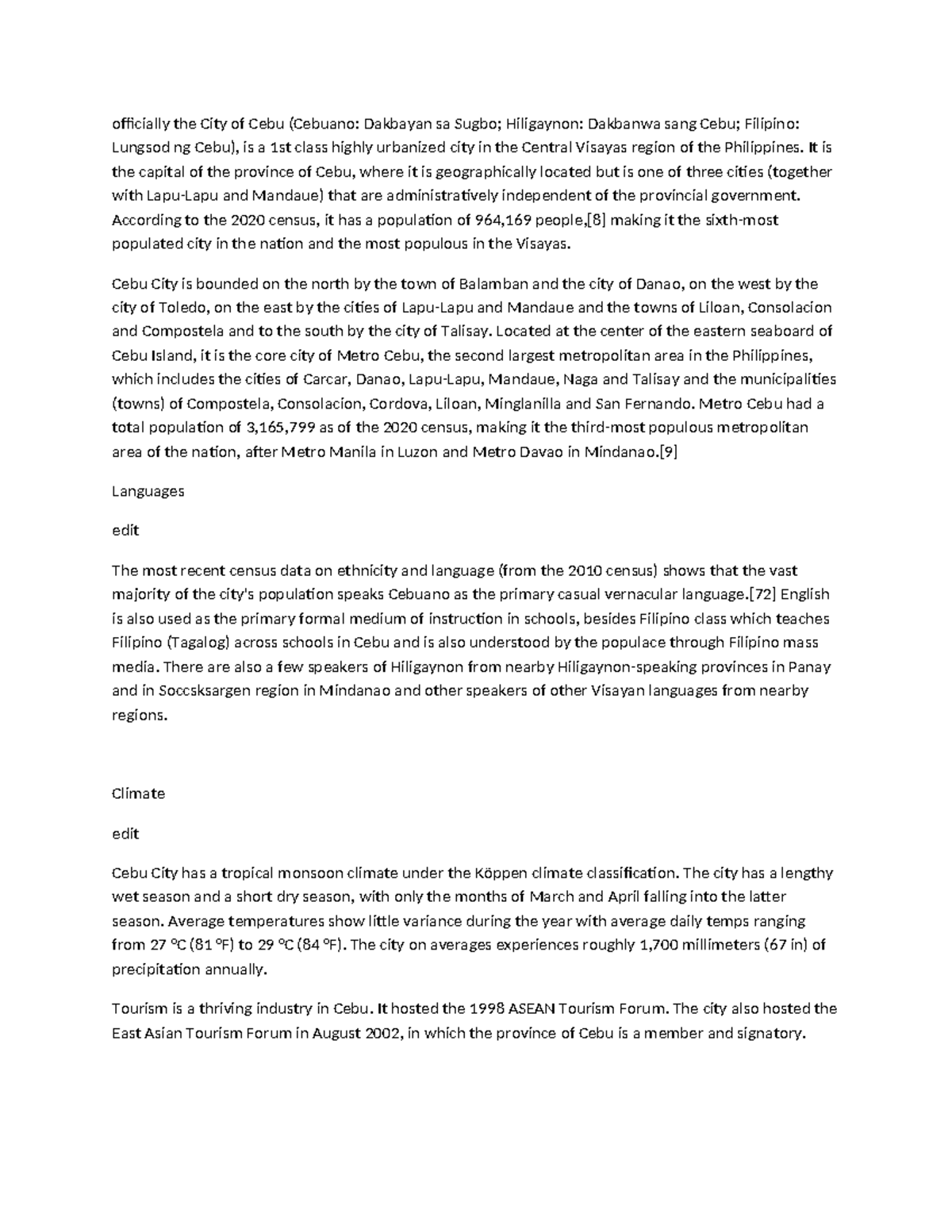 About Region 7, their history and culture - officially the City of Cebu ...