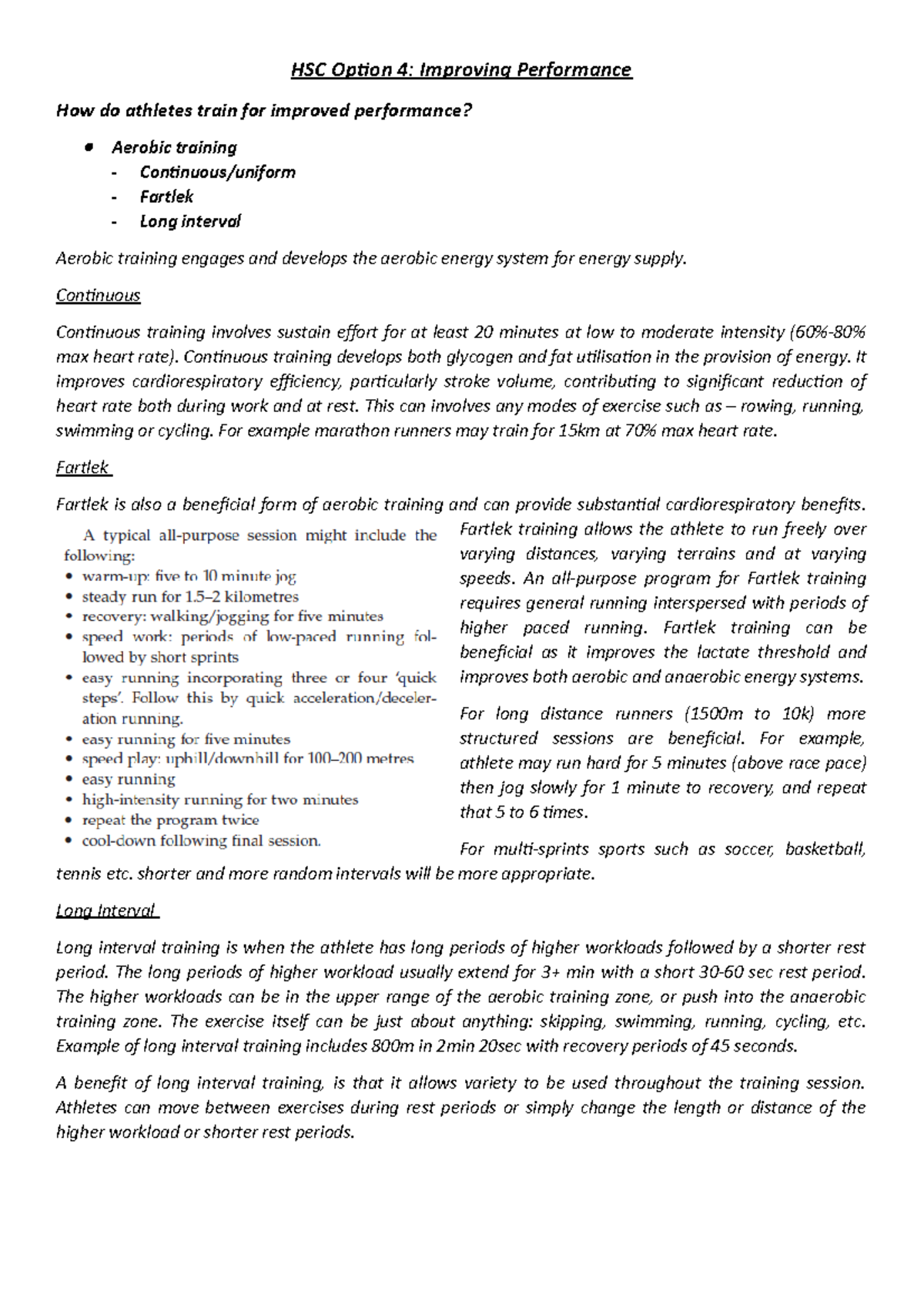 HSC Option 4 - Improving Performance 1 - HSC Option 4: Improving ...
