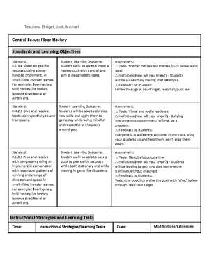 Racket Sports ed TPA lesson plan - Lesson Plan Template Name: Bridget ...