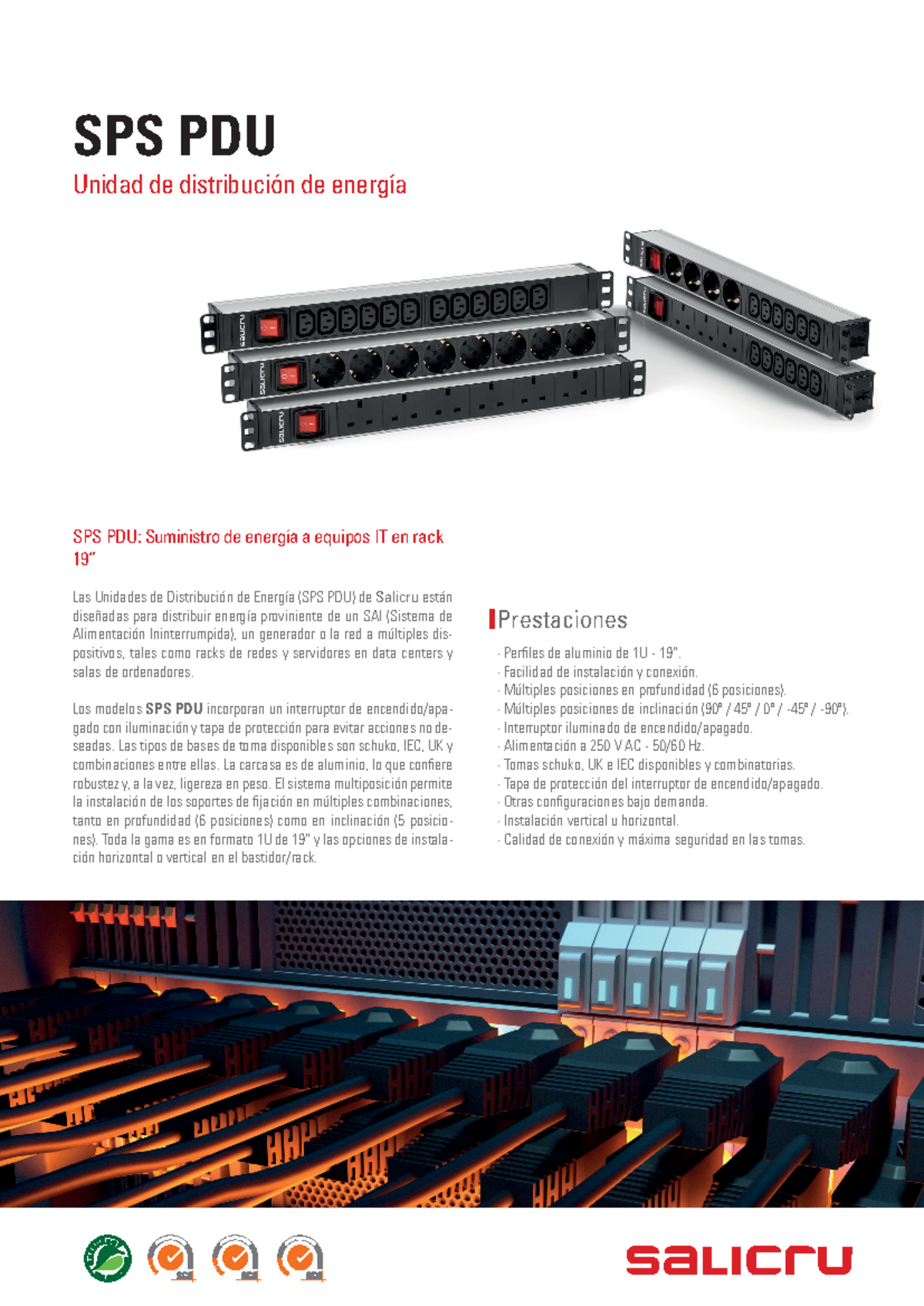 JJ04600 - FICHA TEC - SPS PDU Unidad de distribución de energía SPS PDU ...