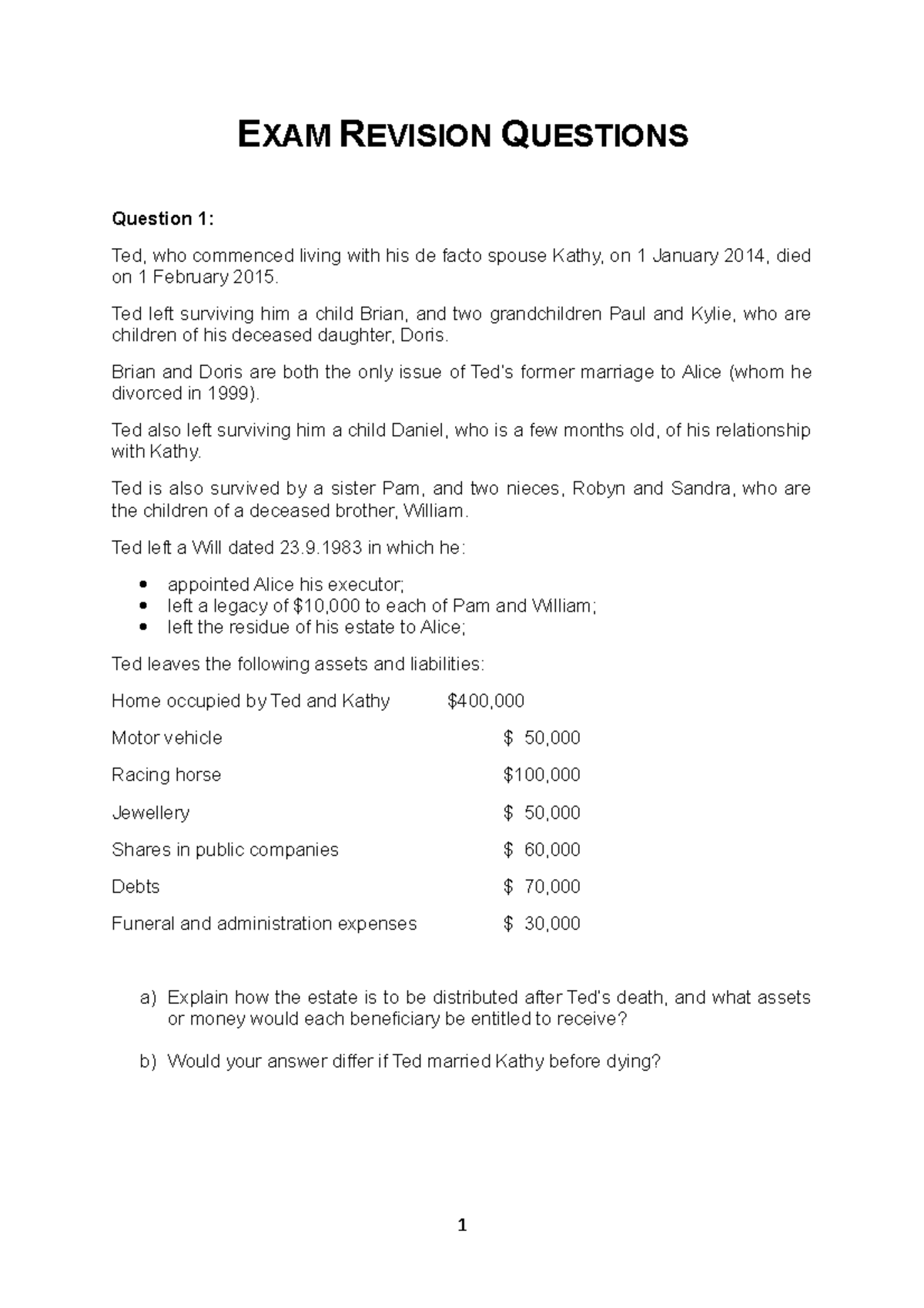 Exam revision questions - LAW1043 - RMIT University - Studocu