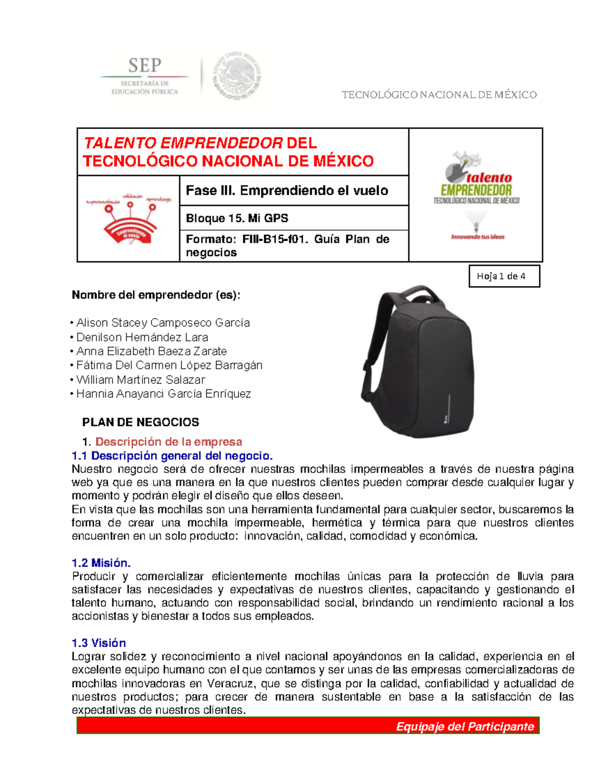 Talentoo d - ejemplos - TALENTO EMPRENDEDOR DEL TECNOLÓGICO NACIONAL DE ...