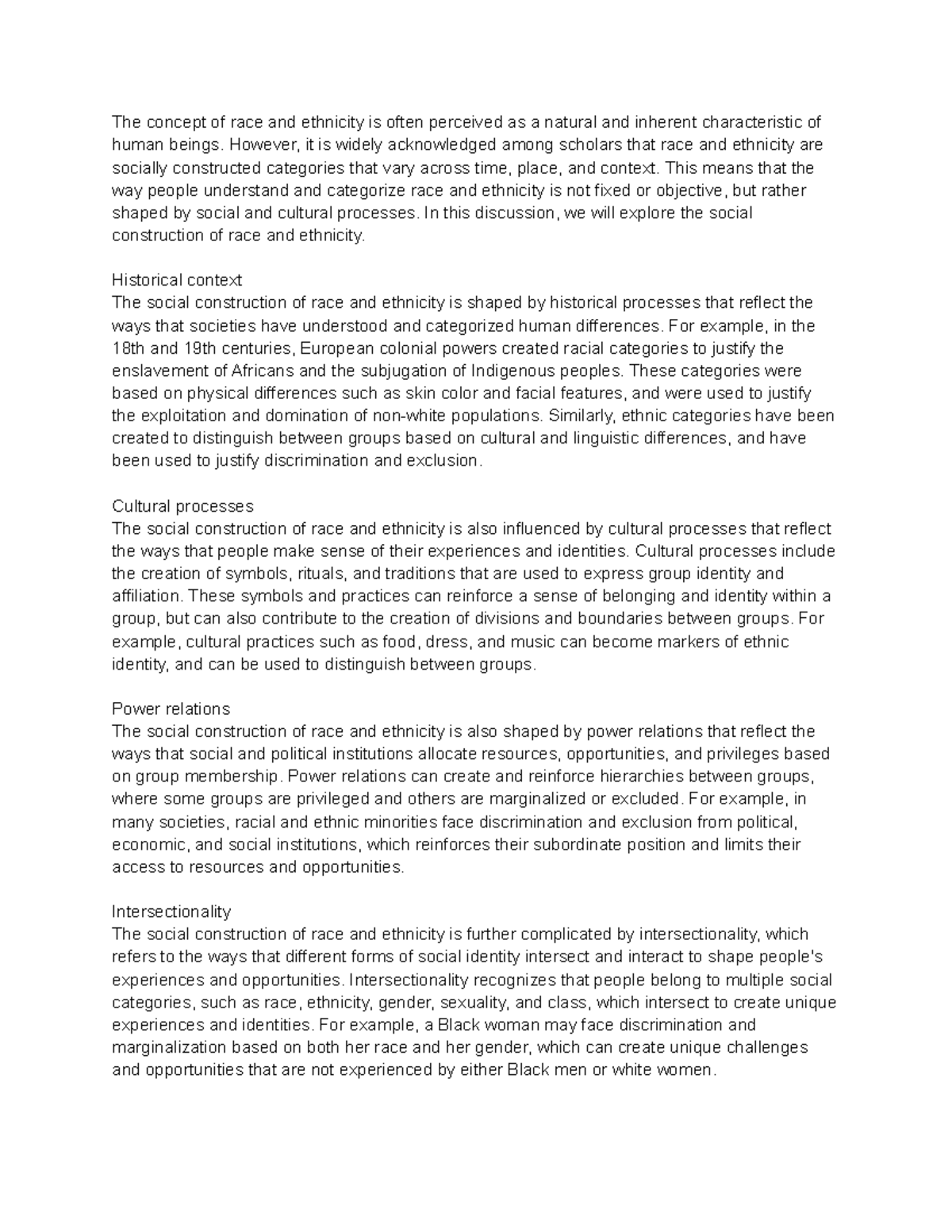 The social construction of race and ethnicity - The concept of race and ...