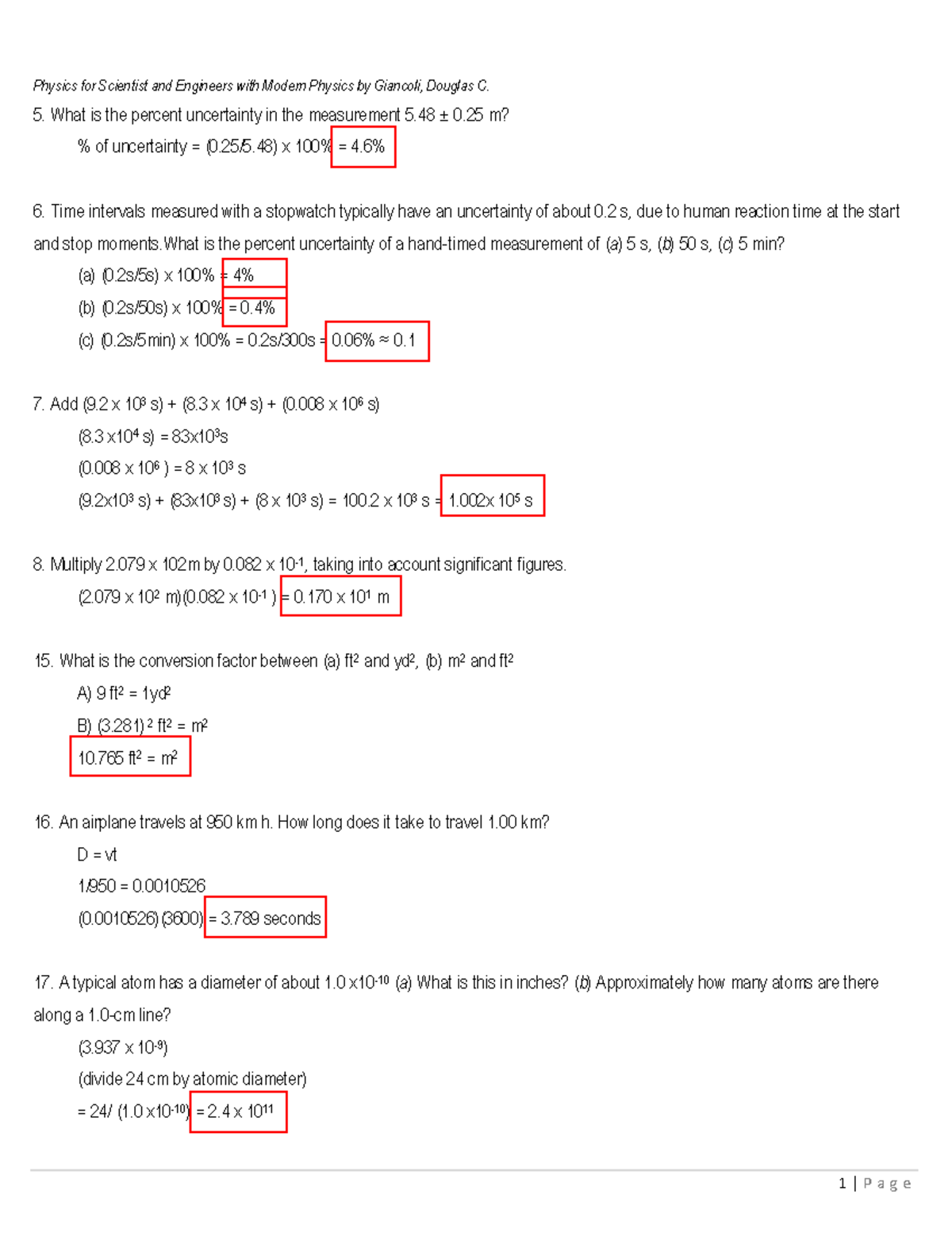 Physics for Scientist and Engineers with Modern Physics by Giancoli ...