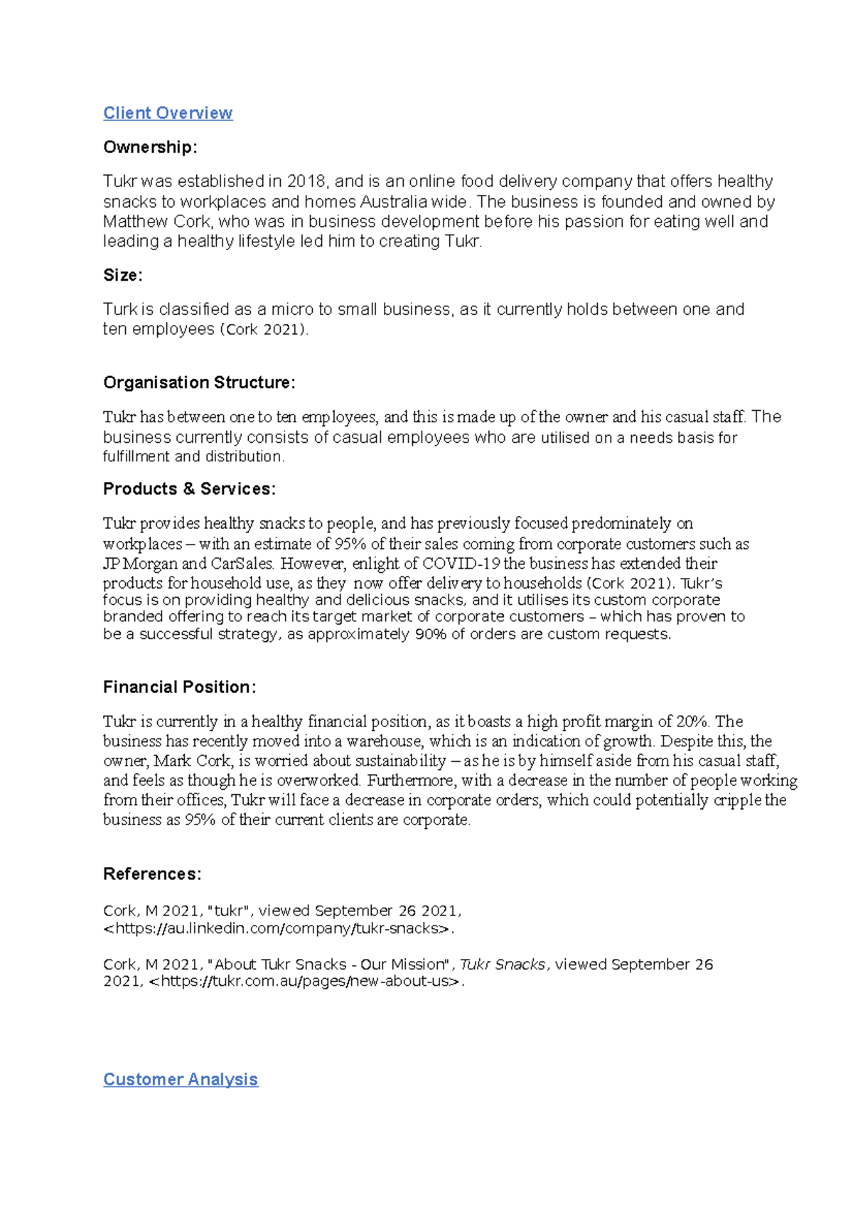 Client Overview - Report - 2783 - UWS - StuDocu