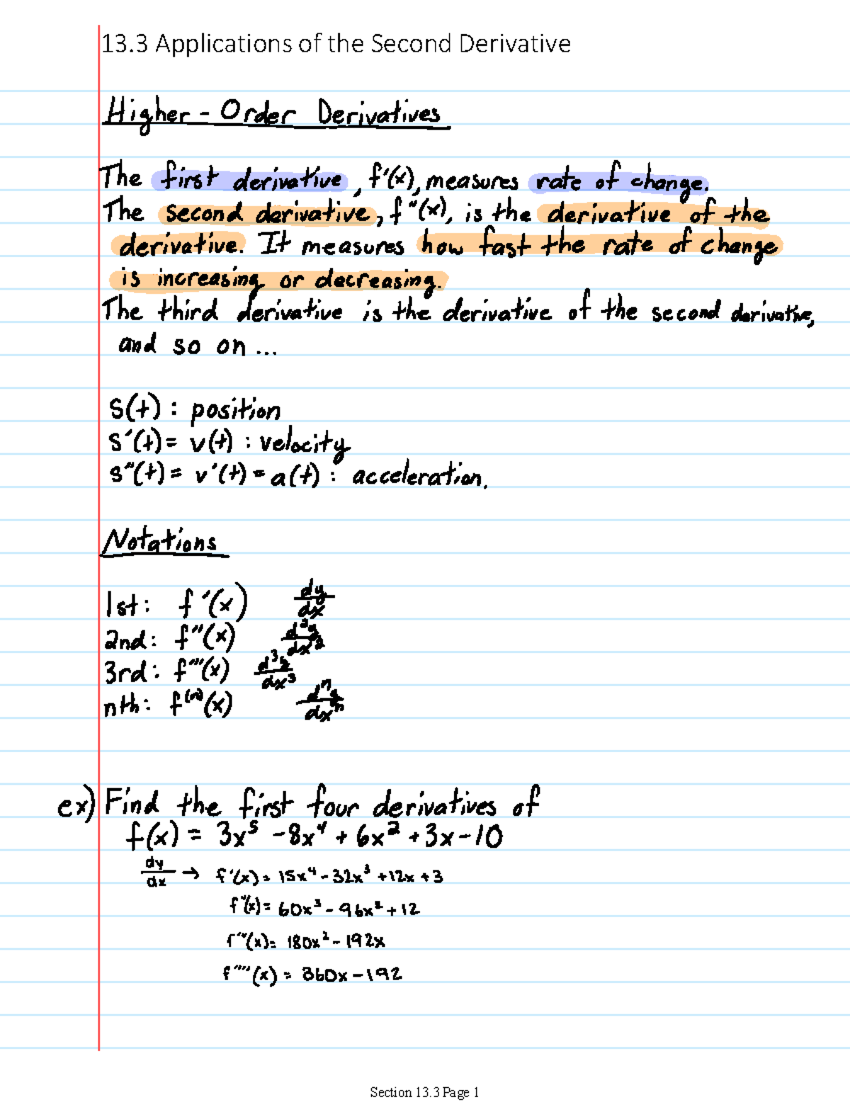 Math 102-b , 5-2-22 notes - 13 Applications of the Second Derivative 8 ...