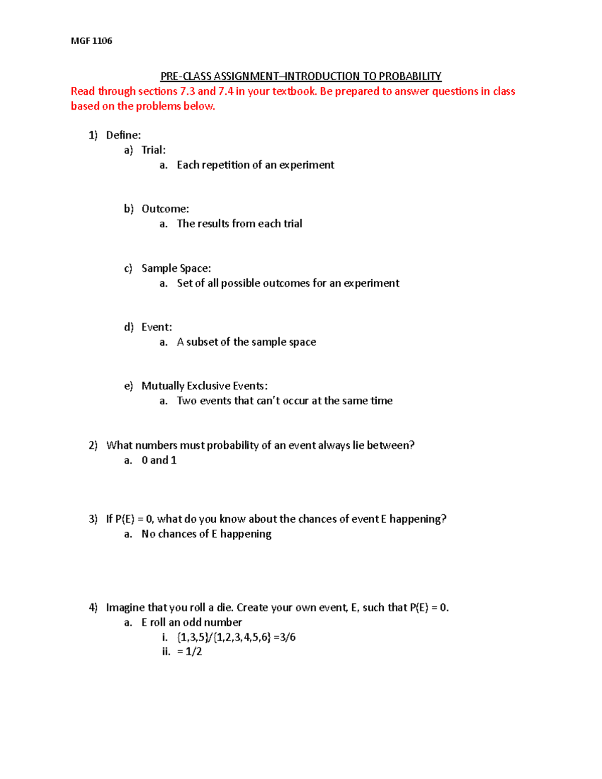 PDFPre-Class Week 3 (Simple Probability and Union Rule) Fall - MGF 1106 PRE-CLASS - Studocu