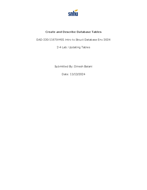 4-2 Lab Cardinality and Targeted Data - DAD 220 Module Four Lab ...