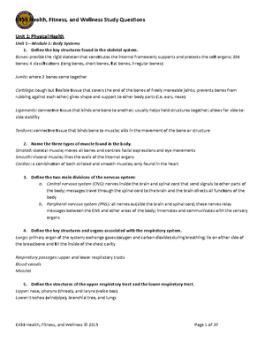 Updated C458 study guide - Unit 1: Physical Health Unit 1—Module 1 ...