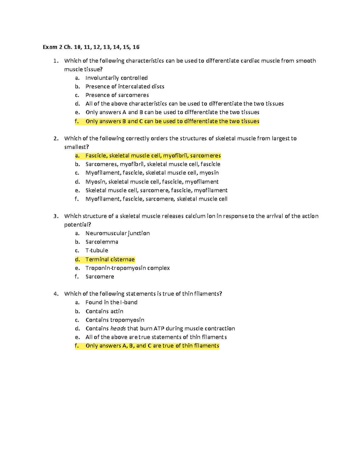 BIOL 2213 Summer '22 - Exam 2 Part A (Ch. 10-16) answers - Exam 2 Ch ...