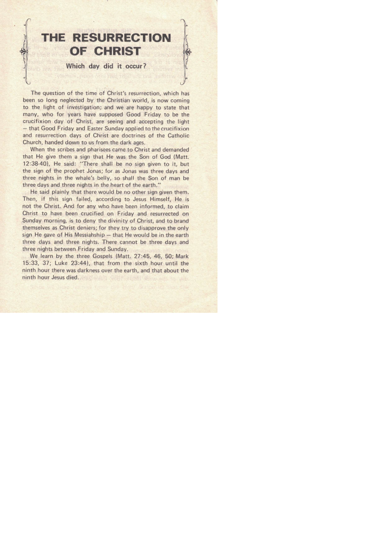 THE Resurrection OF Christ - computer science - Studocu