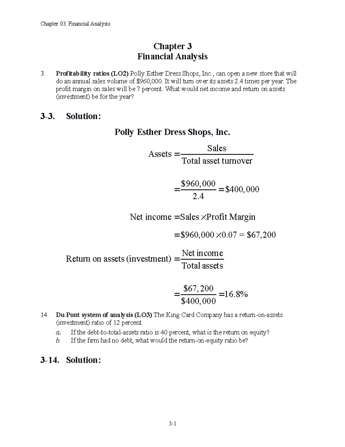 Class Chap 003-Heba Gazzaz - Chapter 3 Financial Analysis 3 ...