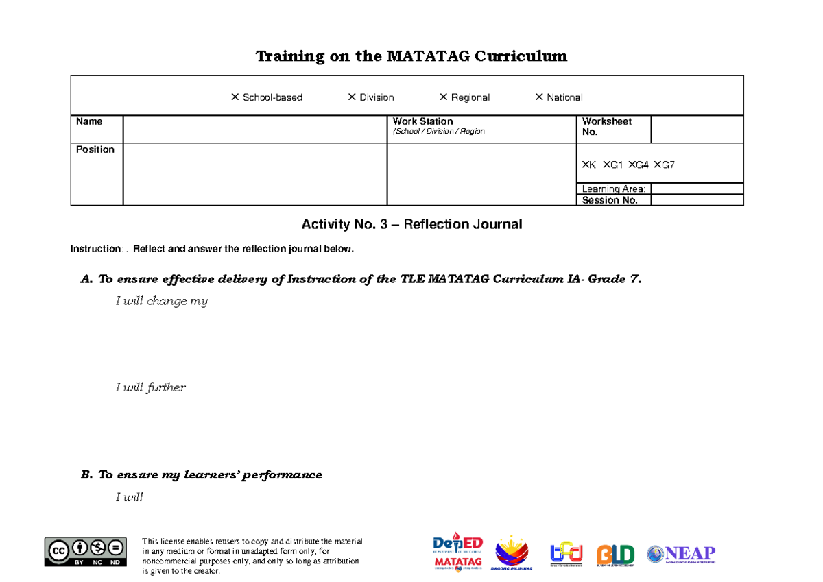 Worksheet TLE G7 IA Final Task - ####### This license enables reusers ...