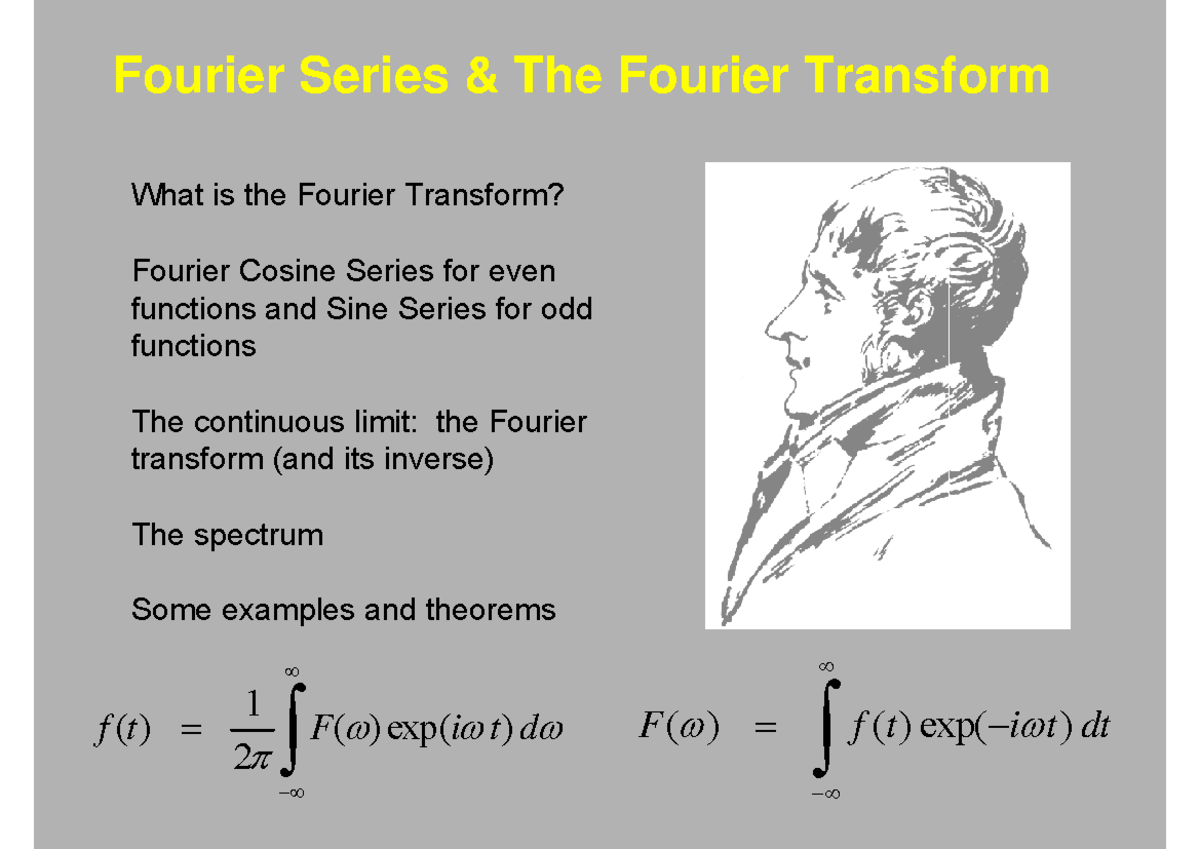 Fourier Transforms Rick Trebino - Fourier Series & The Fourier Transform What is the Fourier ...
