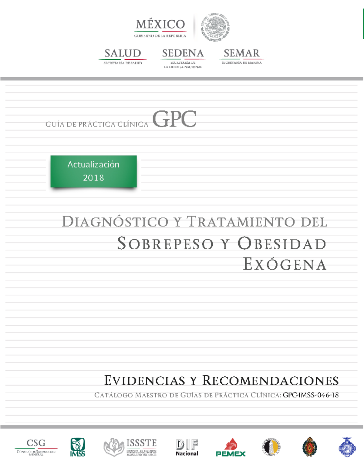 Sobrepeso y obesidad exogena cenetec - GUÍA DE PRÁCTICA CLÍNICA GPC ...