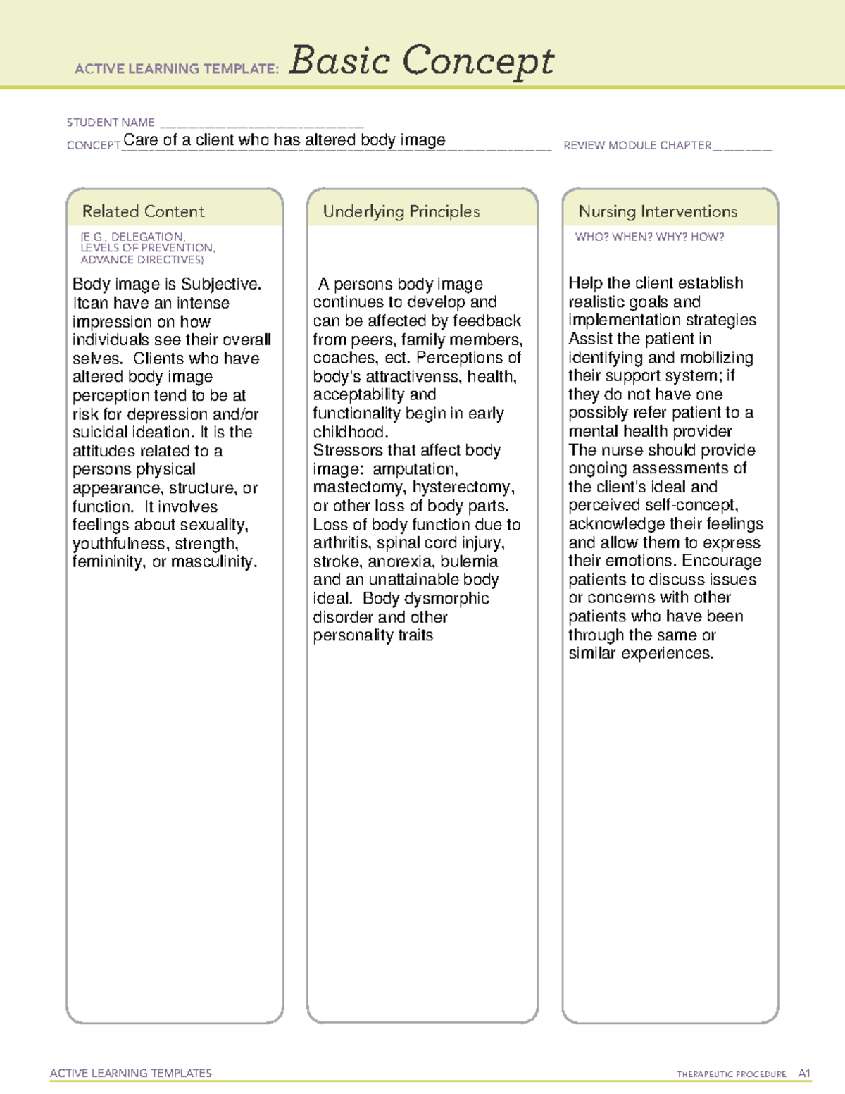 Care of a client 2 - Template on clinical trials - ACTIVE LEARNING ...