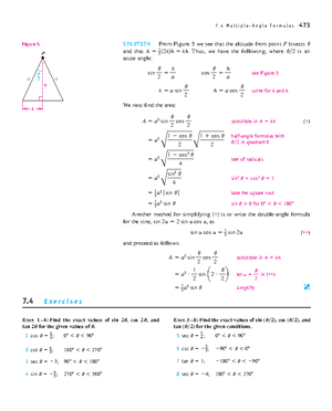 Algebra and Trigonometry with Analytic Geometry-53 - (1) two sides and ...