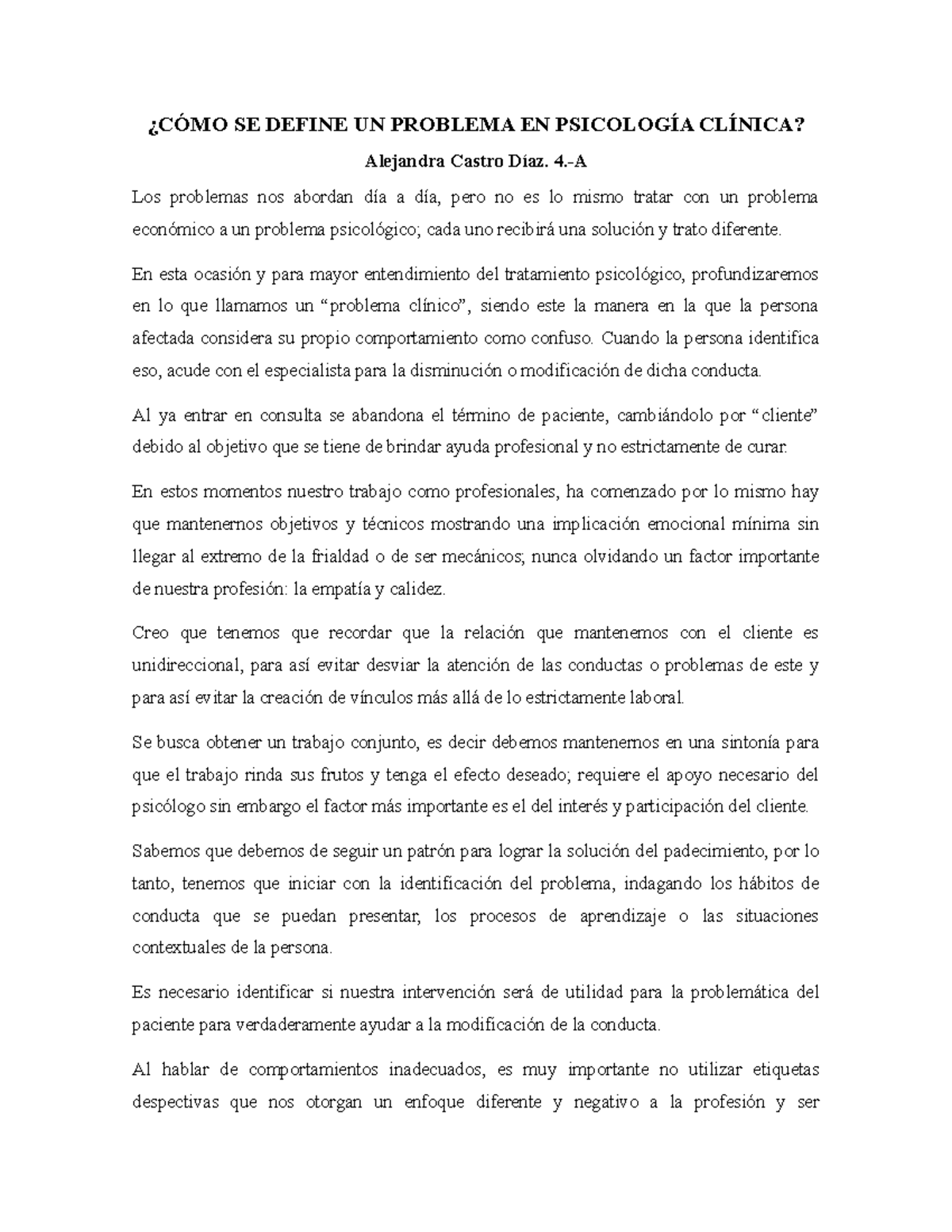 CÓMO SE Define UN Problema EN Psicología Clínica - ¿CÓMO SE DEFINE UN ...