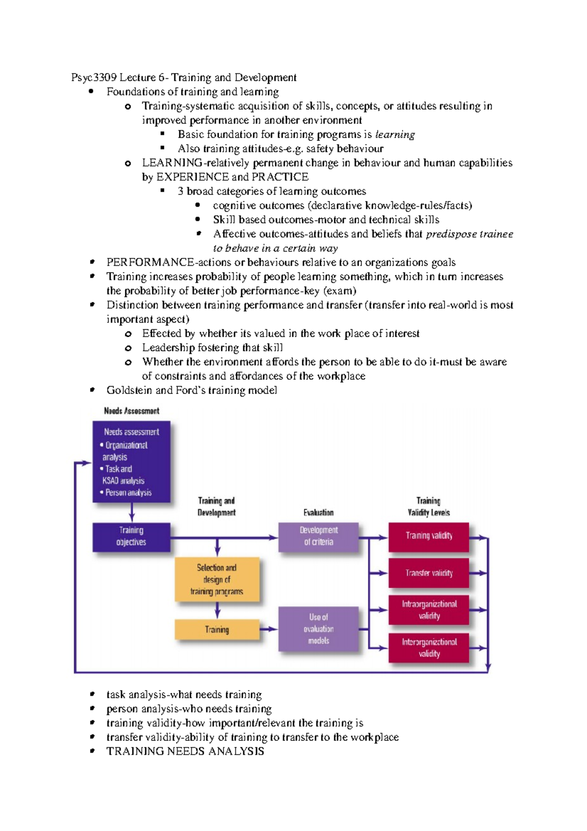 PSYC3309 training and development (lecture 6) - Psyc3309 Lecture 6 ...