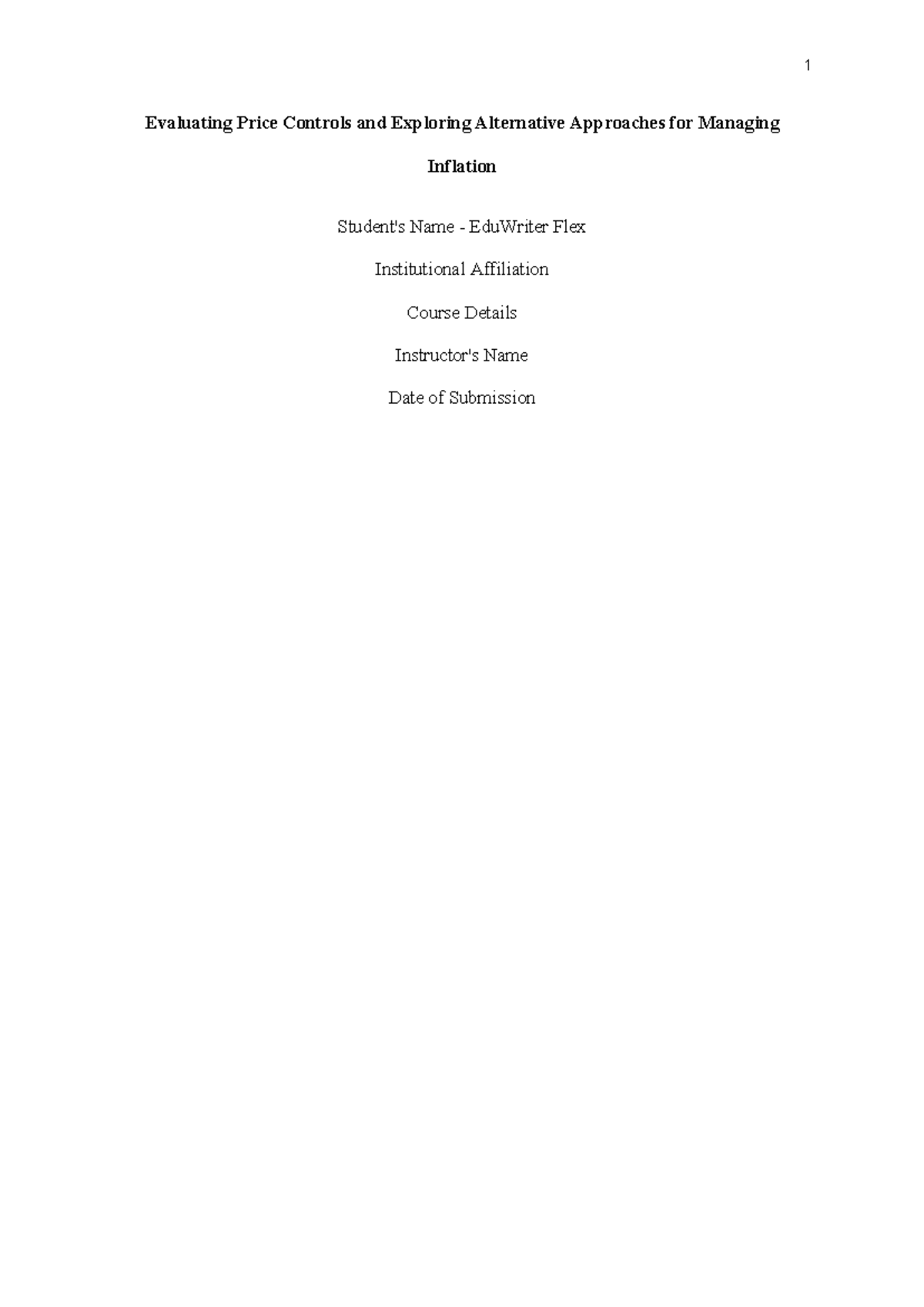 Evaluating Price Controls and Exploring Alternative Approaches ...