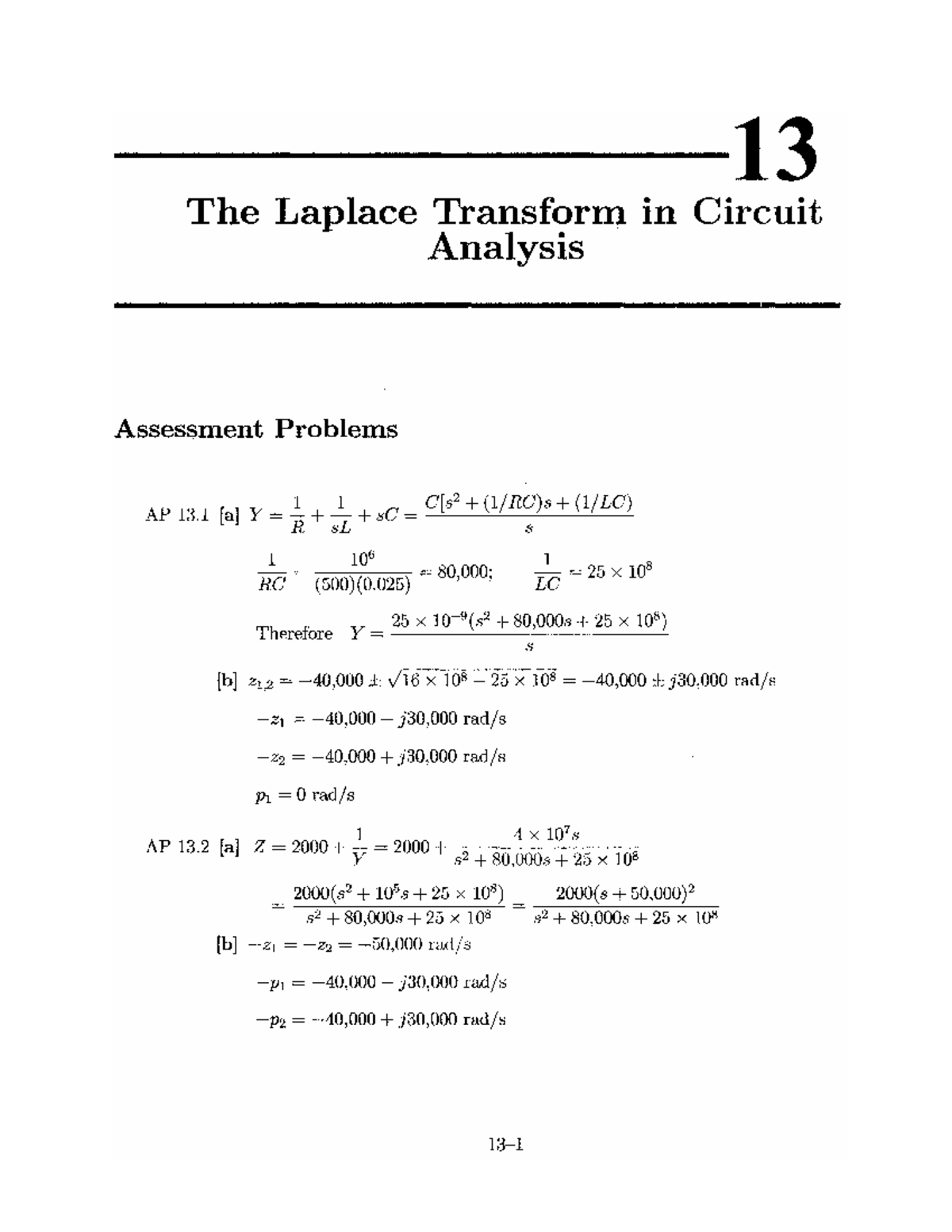 Electric Circuits Nilsson 8 e solutions 13 - 13–2 CHAPTER 13. The ...