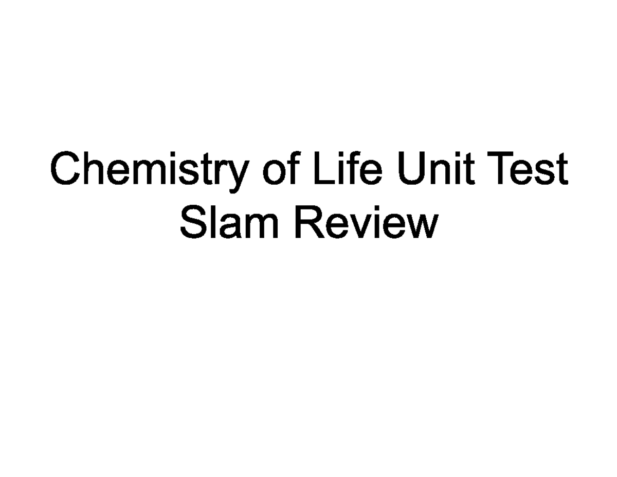 Chemistry of Life Review Slides 23 - Studocu