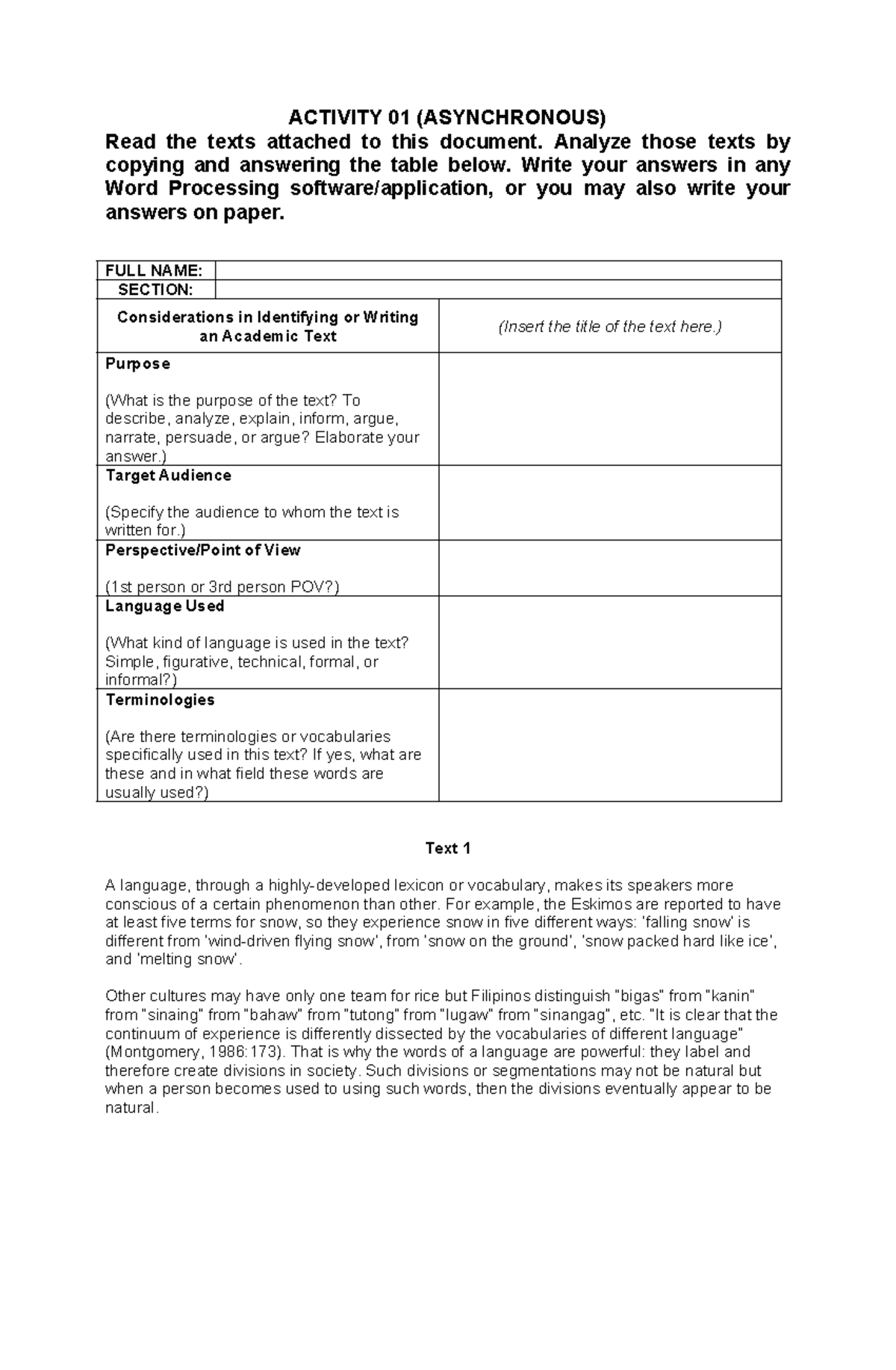 Module 1- Asynchronus - ACTIVITY 01 (ASYNCHRONOUS) Read the texts ... Module 1- Asynchronus - ACTIVITY 01 (ASYNCHRONOUS) Read the texts ...