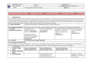 DLL Gen Math Week 6 - module - GRADES 1 to 12 DAILY LESSON LOG School ...