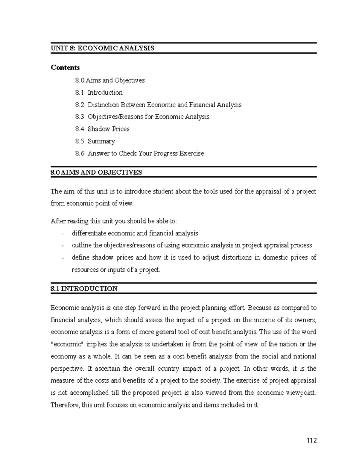 Unit 8 - economis - UNIT 8: ECONOMIC ANALYSISUNIT 8: ECONOMIC ANALYSIS ...