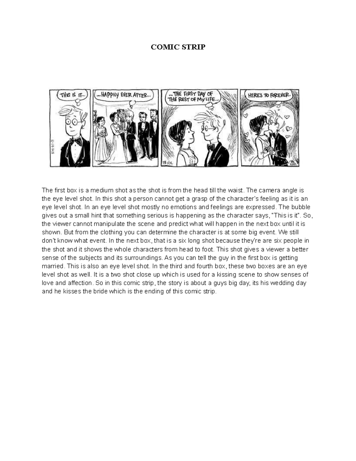 Comic Strip - English Assignment. Analysis of visuals. - COMIC STRIP ...