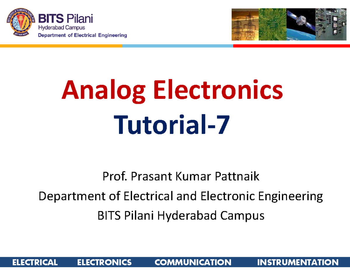AE Tut-7 06Mar23 - Practice - Analog Electronics Tutorial- Prof ...