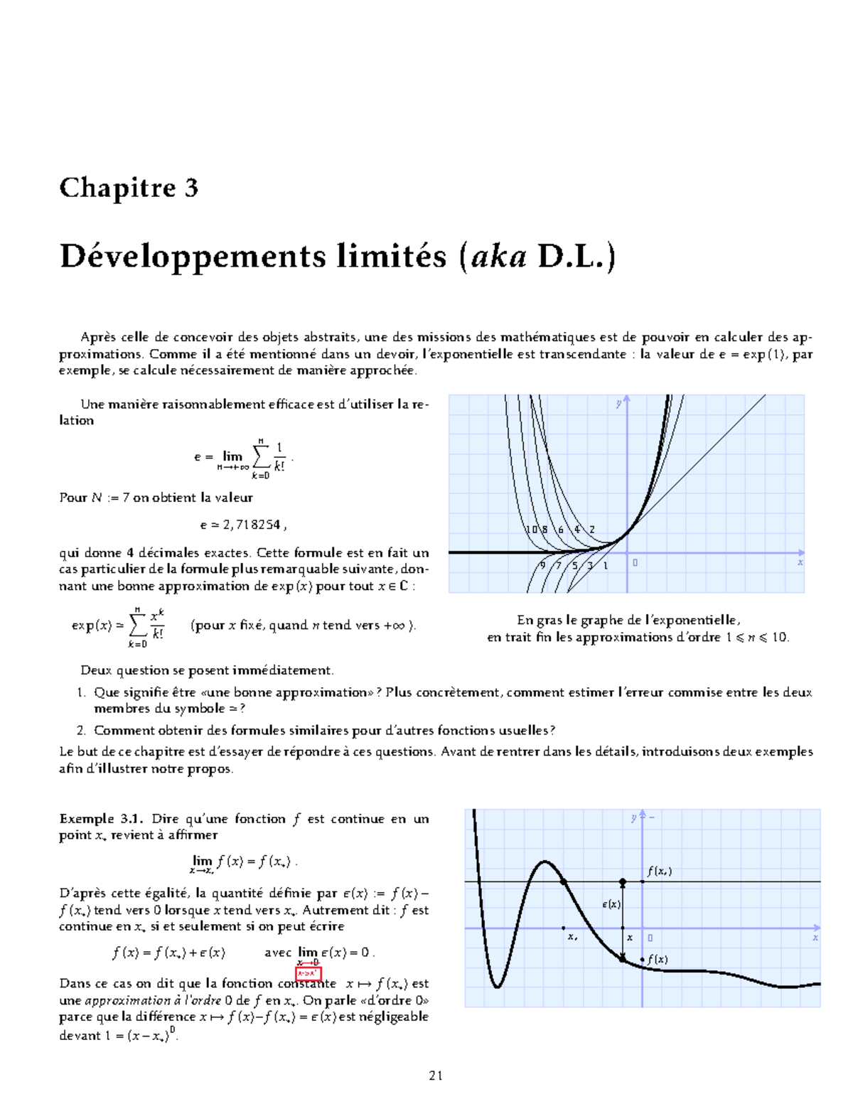 Chap 3 mathématiques - Chapitre 3 Développements limités (aka D.) Après ...