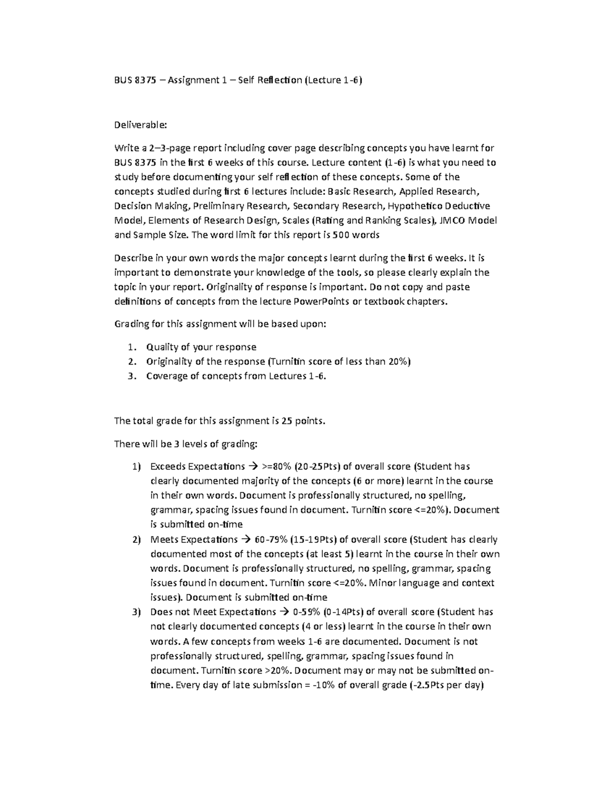 BUS 8375 - Assignment 1 - Winter 2022 Semester - BUS 8375 – Assignment ...