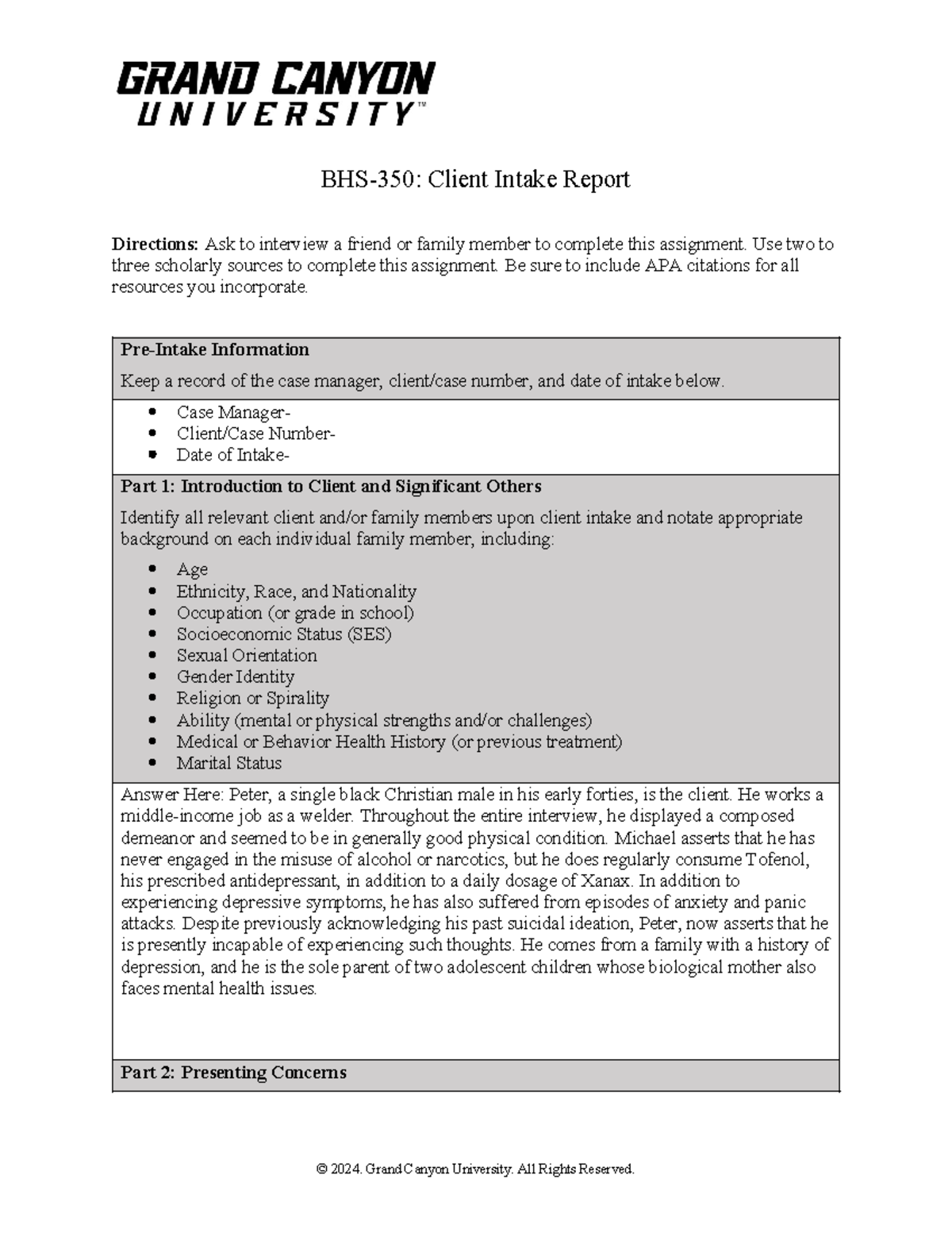 BHS 350 RS T4 Client Intake Report - BHS-350: Client Intake Report ...