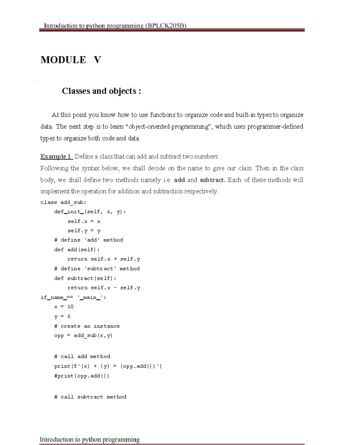 05. Module 5 - jbjjb - MODULE V Classes and objects : At this point you know how to use ...