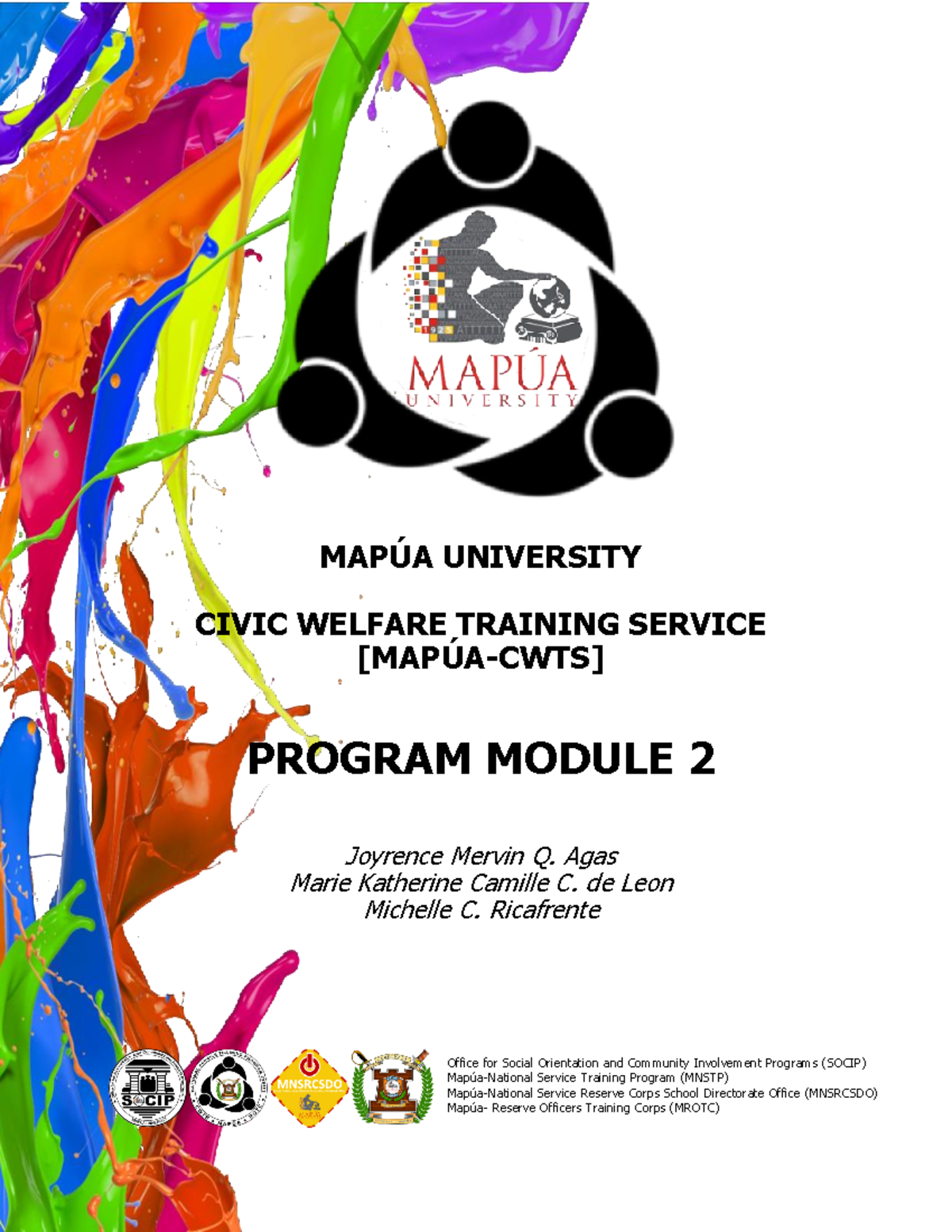CWTS 2019 Module 2 PROJECT WORKPLAN - MAPÚA UNIVERSITY CIVIC WELFARE ...